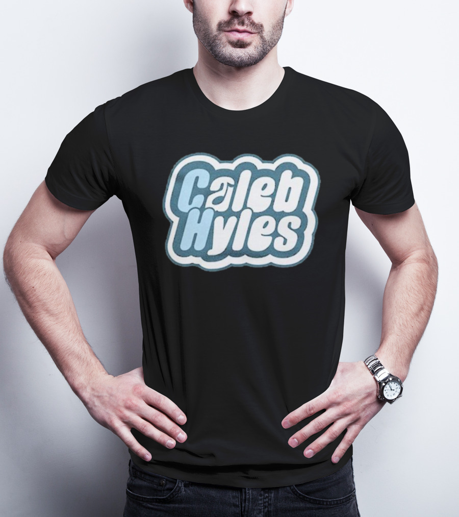 Caleb Hyles Caleb Hyles Logo Blue Bubble Text T-Shirt