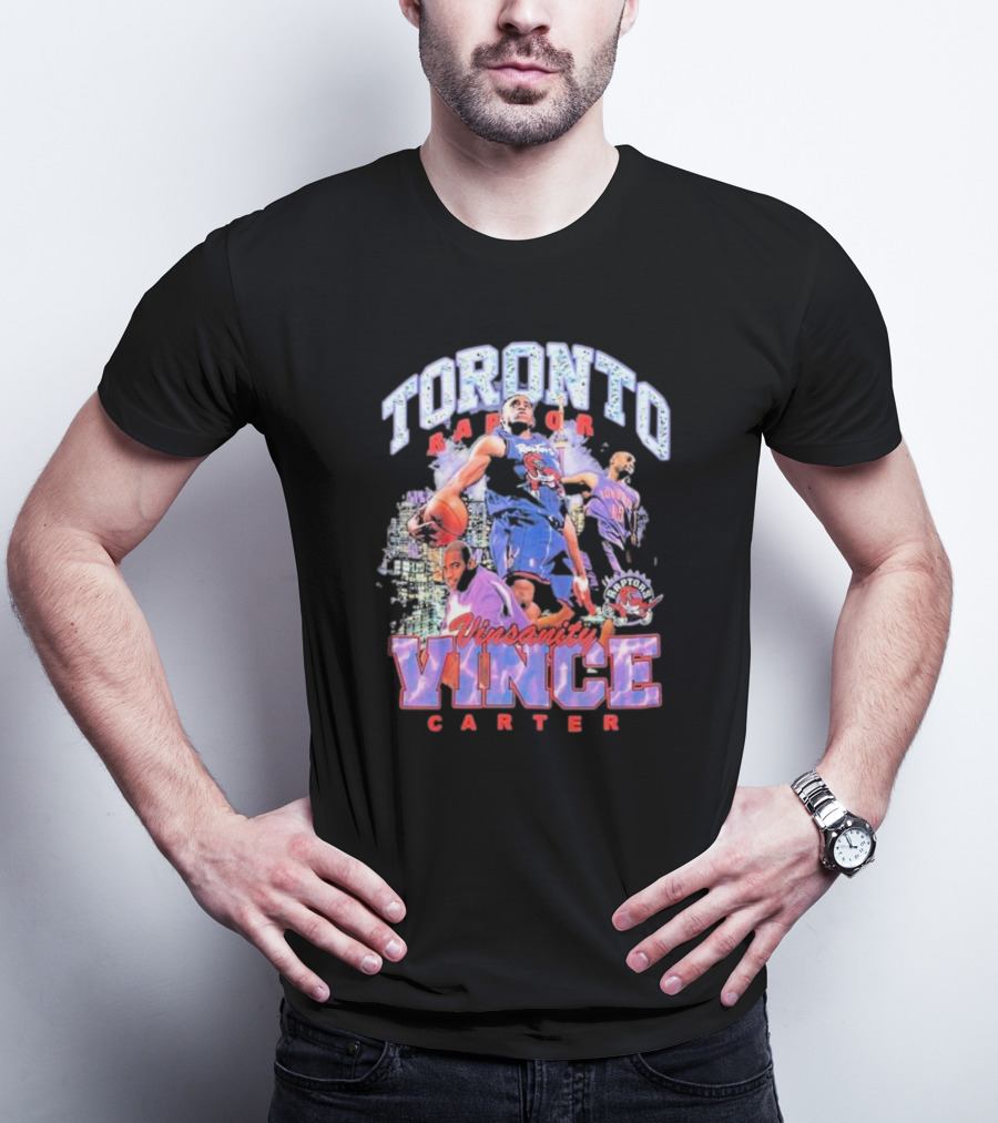 Toronto Raptors Vinsanity Vince Carter Mitchell And Ness Hardwood Classics Bling Concert Player T-Shirt