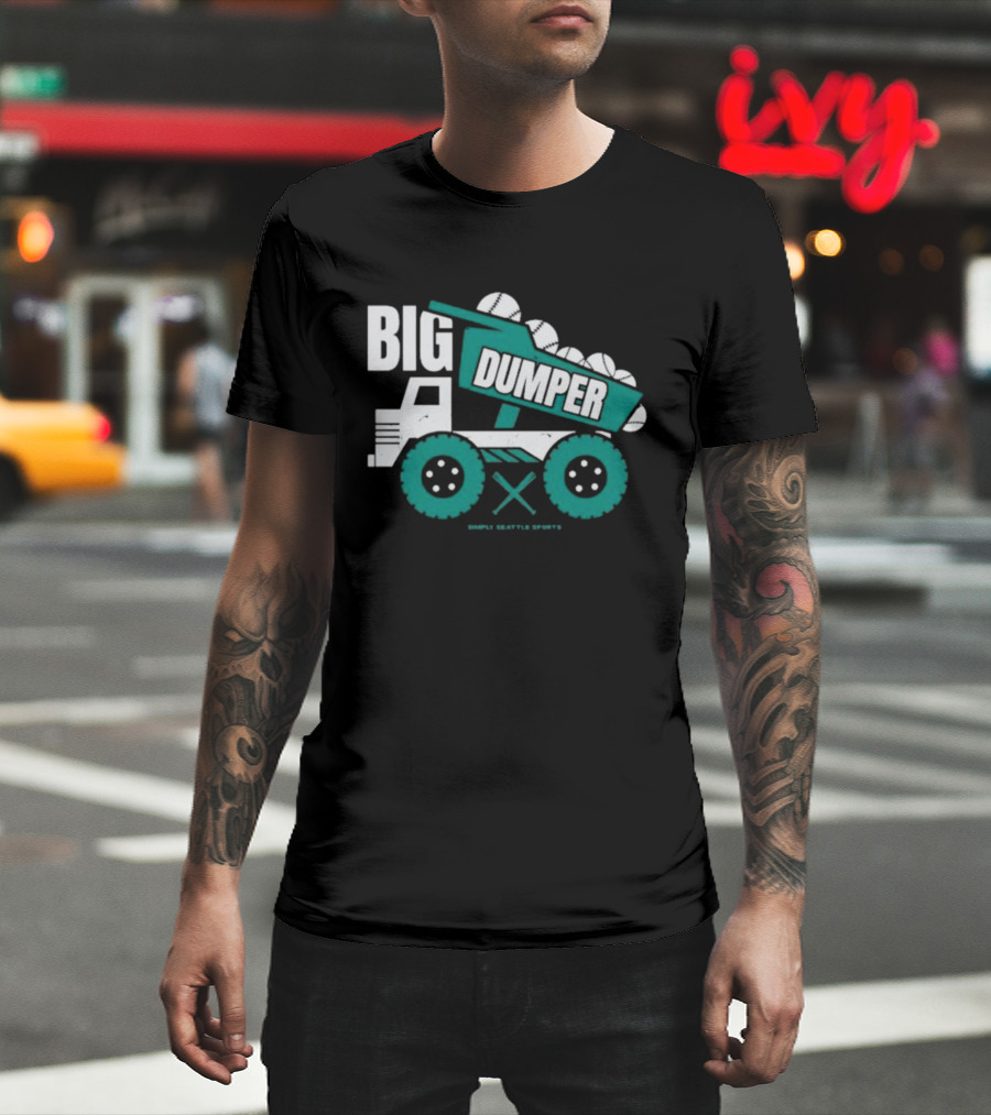 Big Dumper Simply Seattle Sports Truck Baseball T-Shirt