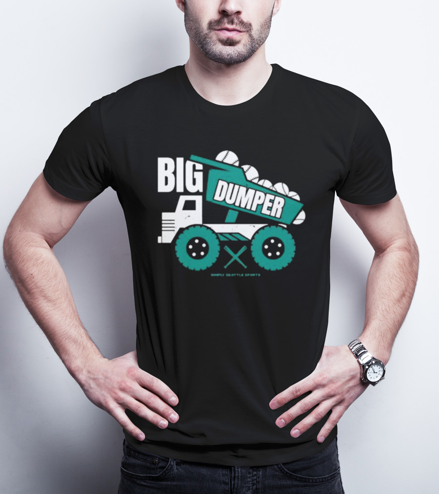 Big Dumper Simply Seattle Sports Truck Baseball T-Shirt