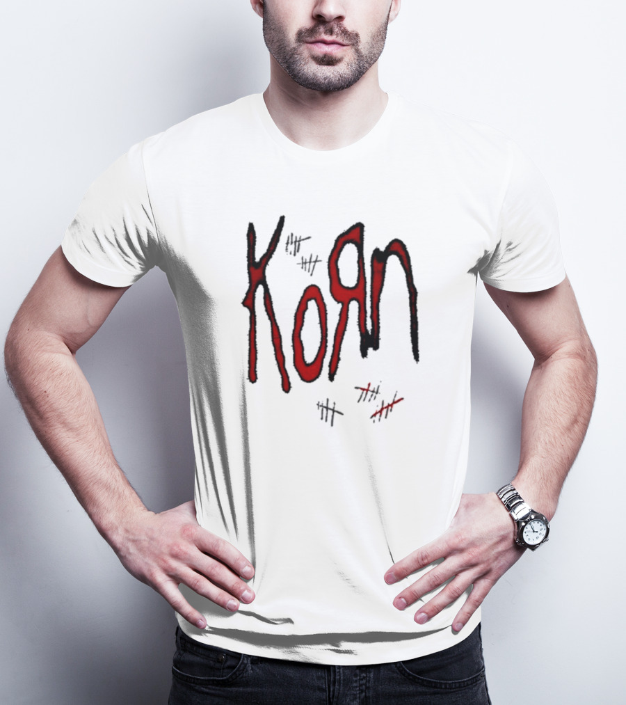 KoЯn Red Logo With Tally Marks T-Shirt