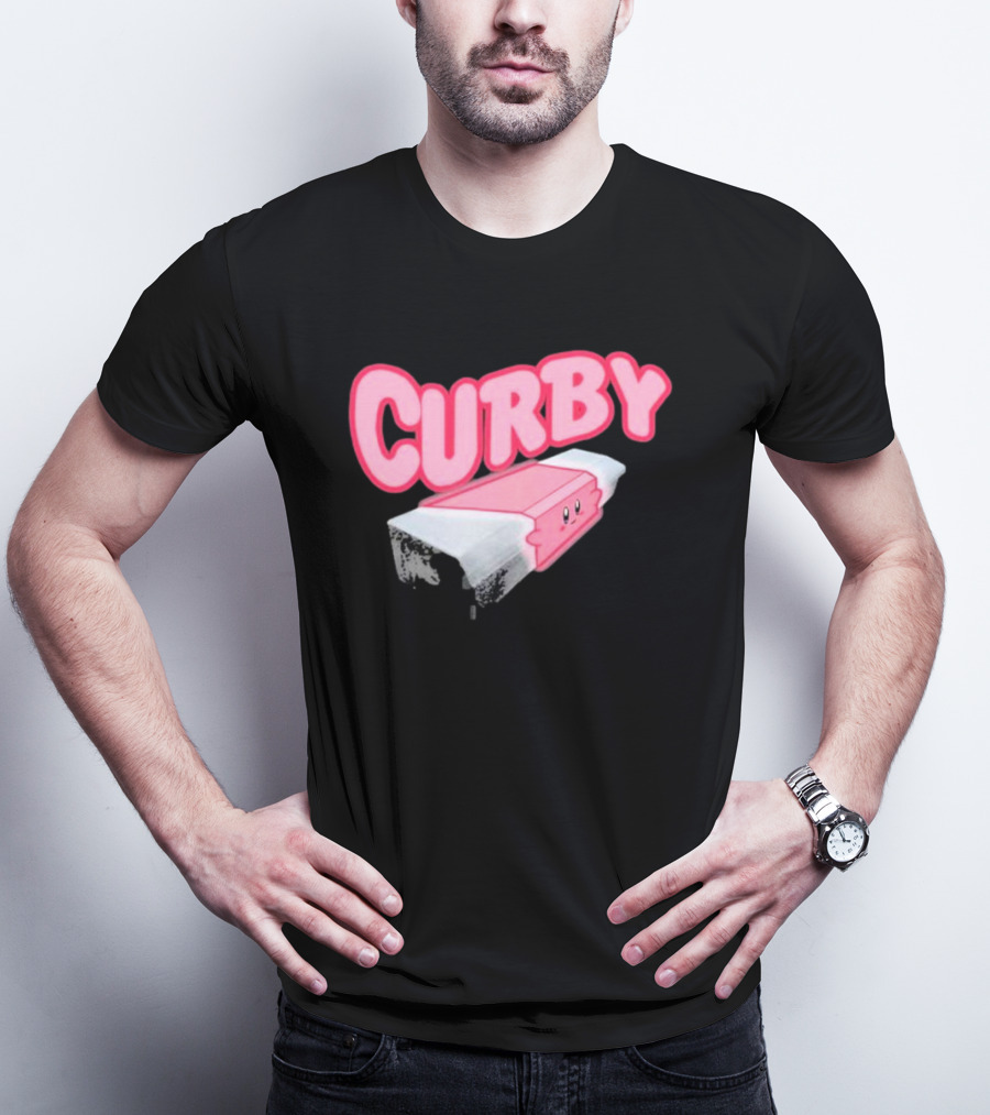 CURBY Pink Brick Character T-Shirt