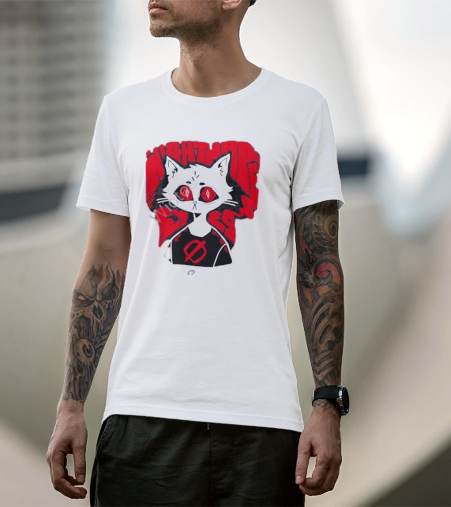 Nightmare Eyes Cat With Red Eyes And Zero T-Shirt