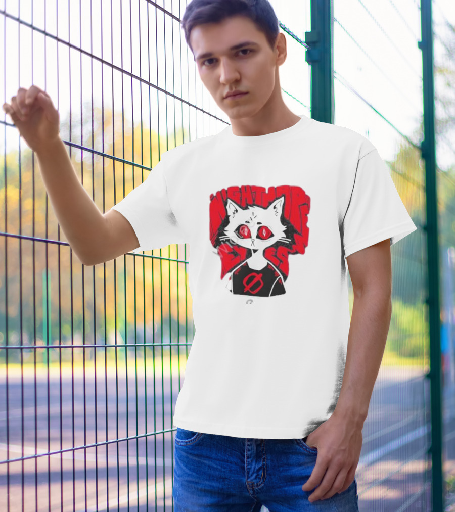 Nightmare Eyes Cat With Red Eyes And Zero T-Shirt