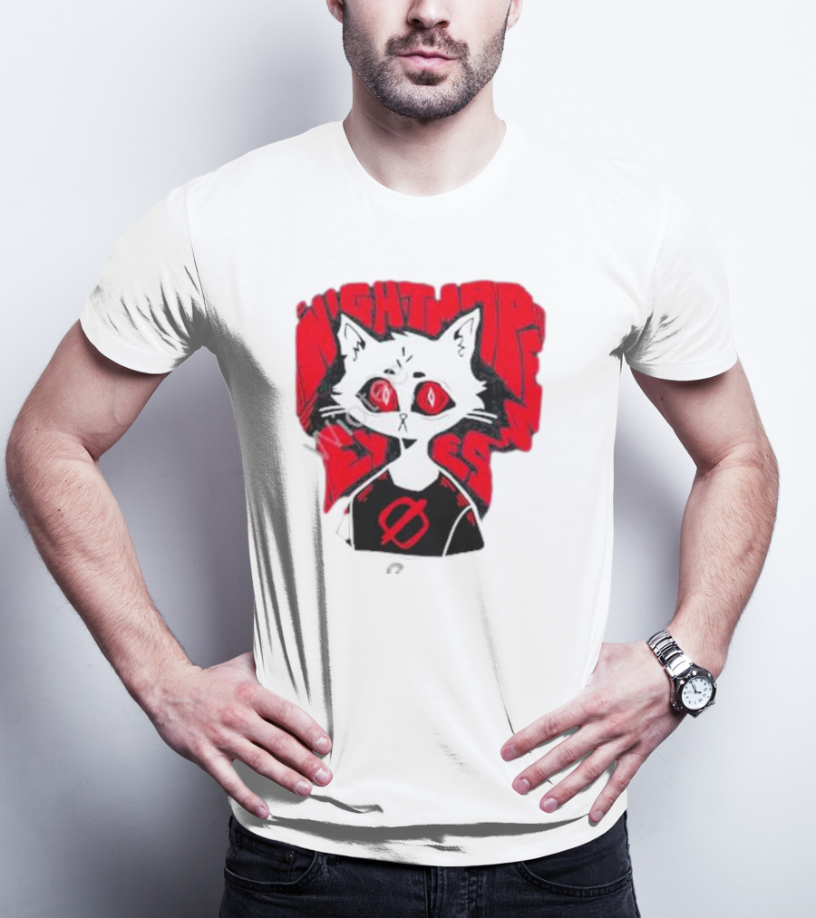 Nightmare Eyes Cat With Red Eyes And Zero T-Shirt