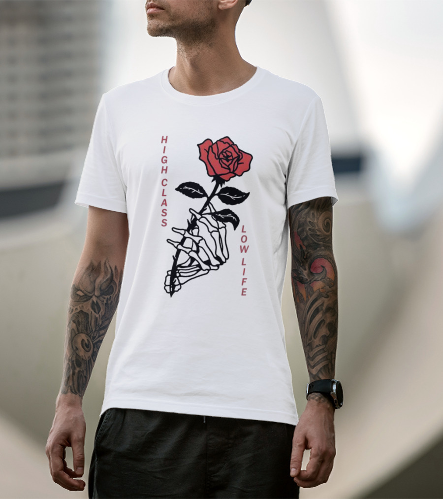 HIGH CLASS LOW LIFE Rose Skeleton T-Shirt