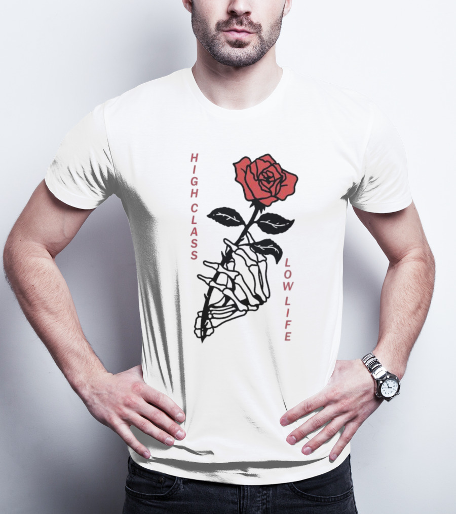 HIGH CLASS LOW LIFE Rose Skeleton T-Shirt