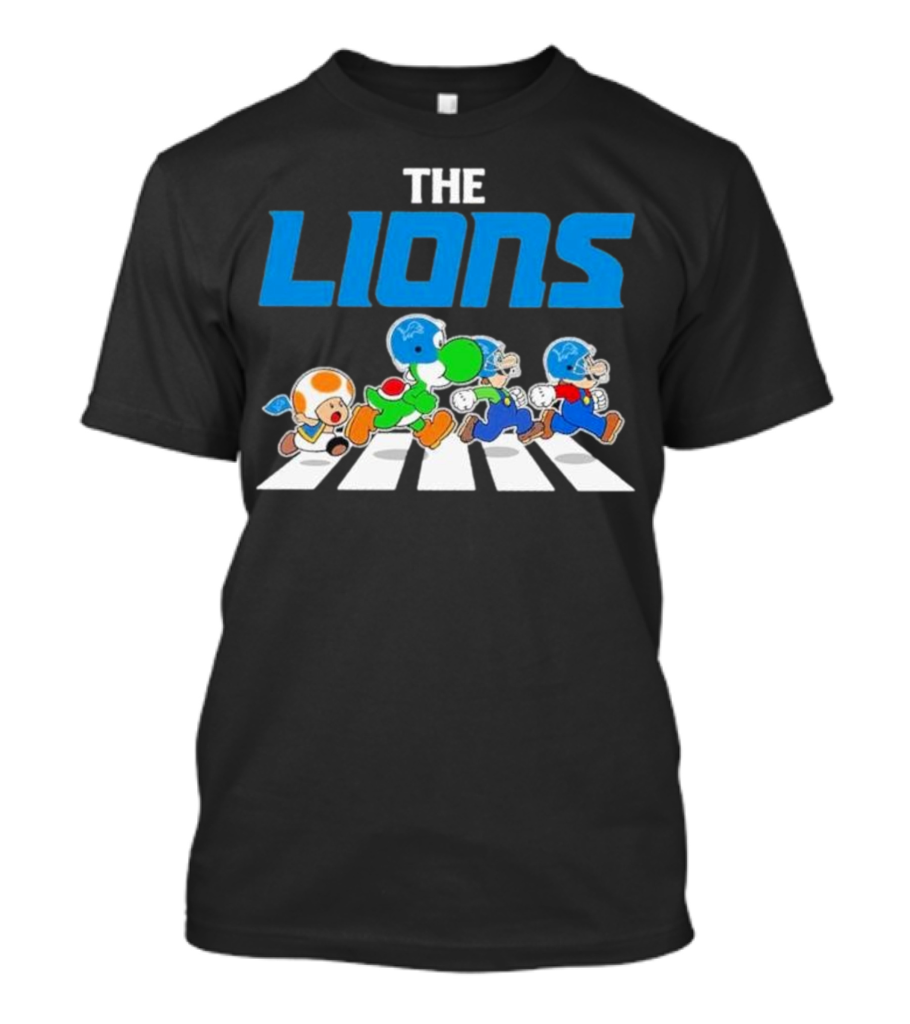 The Lions Mario Yoshi Toad Crossover Gaming Football Abbey Road T-Shirt