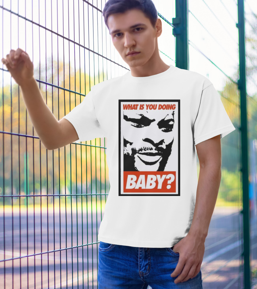 What Is You Doing Baby? Bold Black And White Face T-Shirt