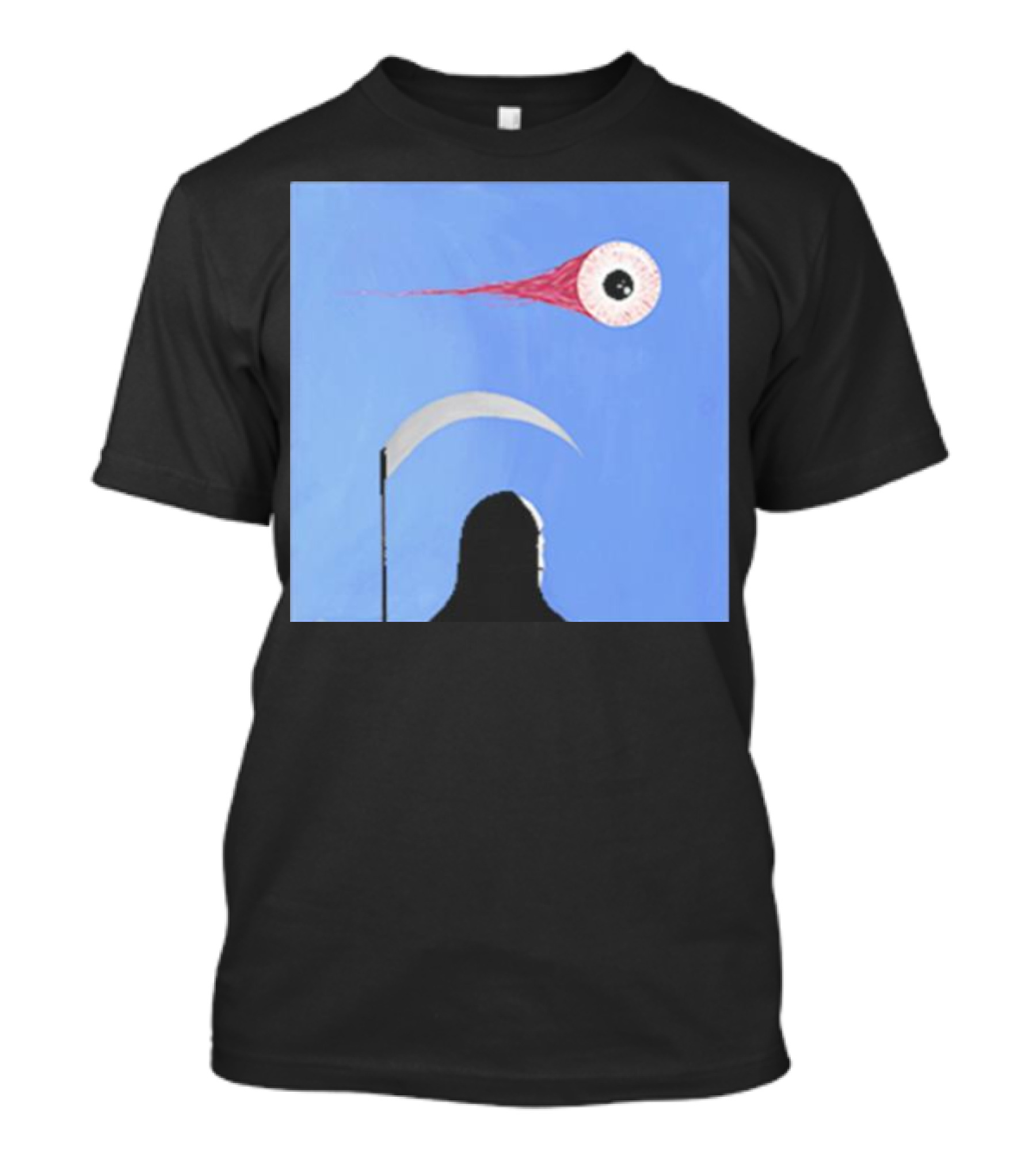Grim Reaper With Scythe And Eyeball In Blue Sky Doja Cat Merch T-Shirt