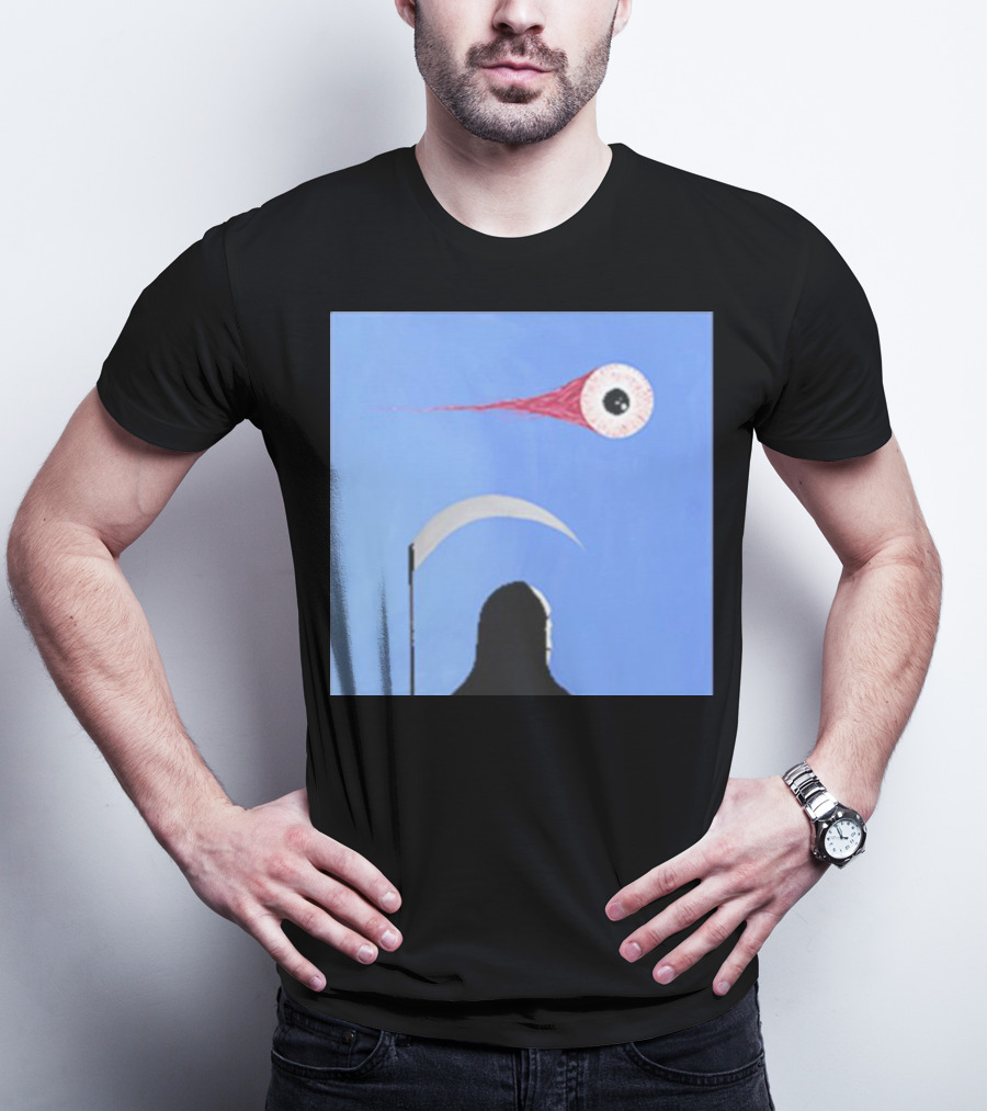 Grim Reaper With Scythe And Eyeball In Blue Sky Doja Cat Merch T-Shirt