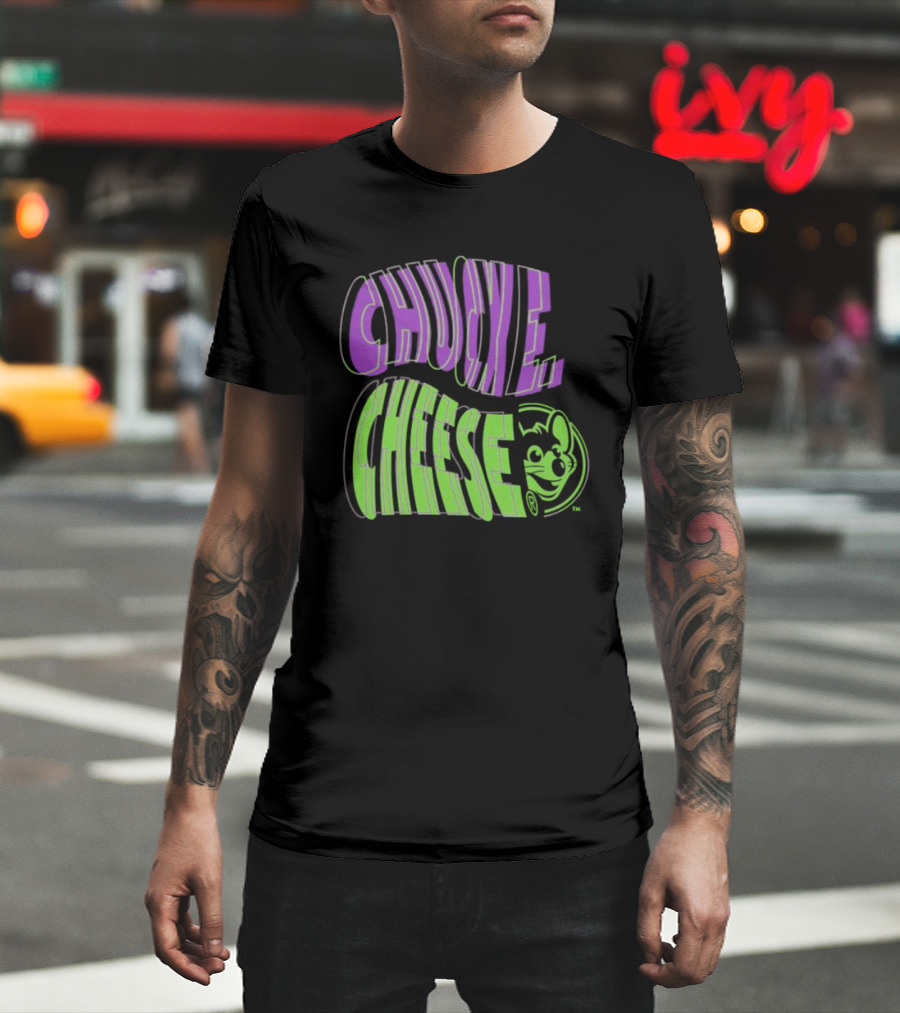 Chuck E. Cheese Spiral Text T-Shirt