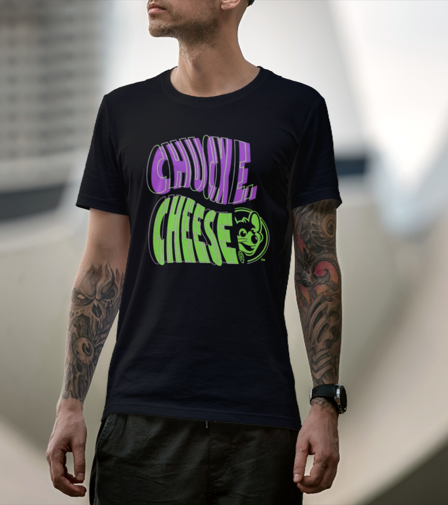 Chuck E. Cheese Spiral Text T-Shirt