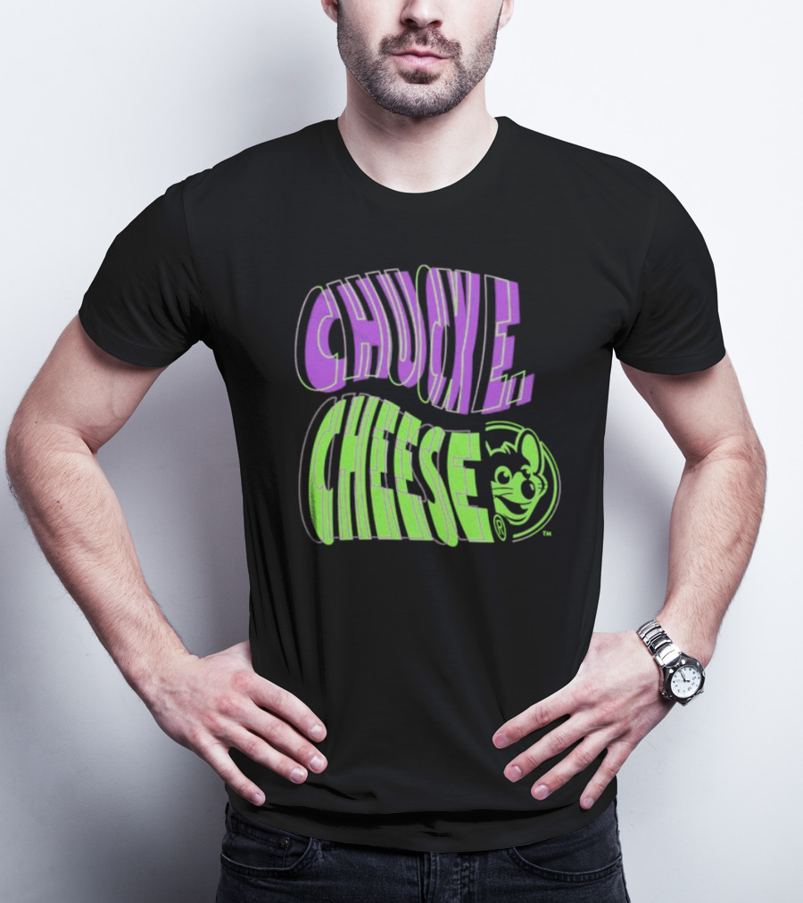 Chuck E. Cheese Spiral Text T-Shirt