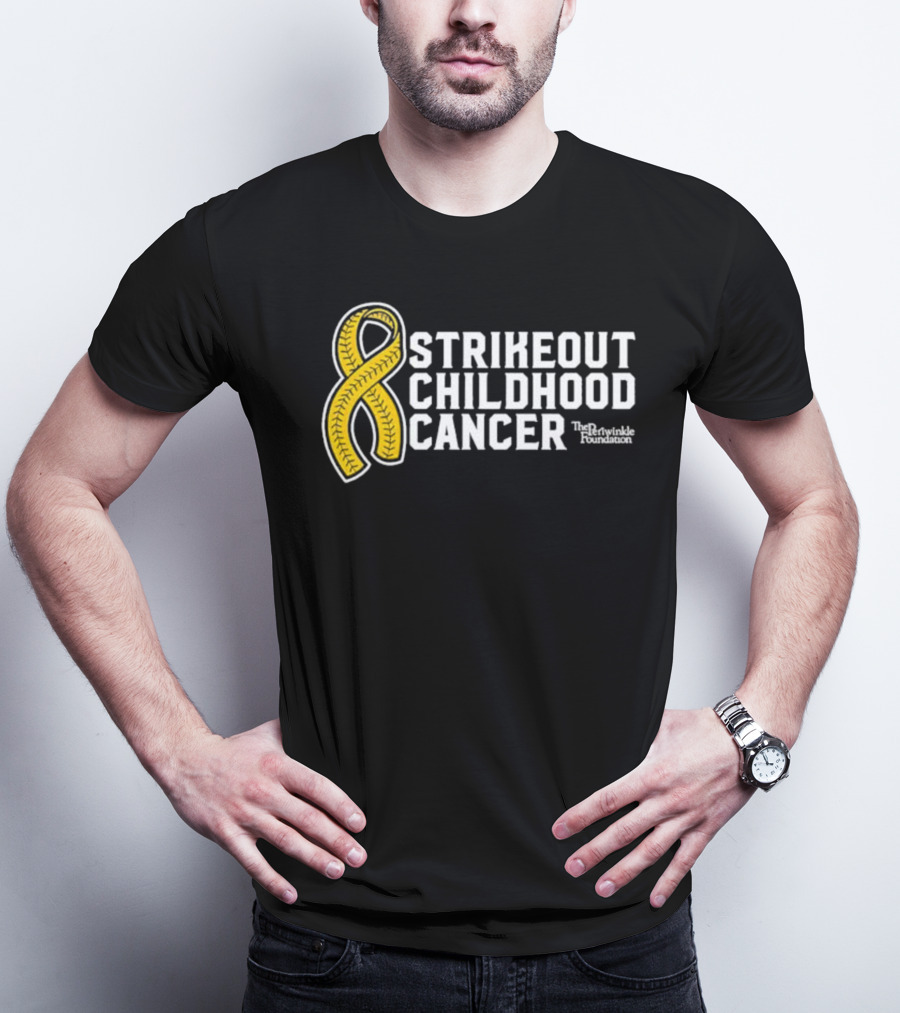 Strikeout Childhood Cancer The Prinkindle Foundation Yellow T-Shirt
