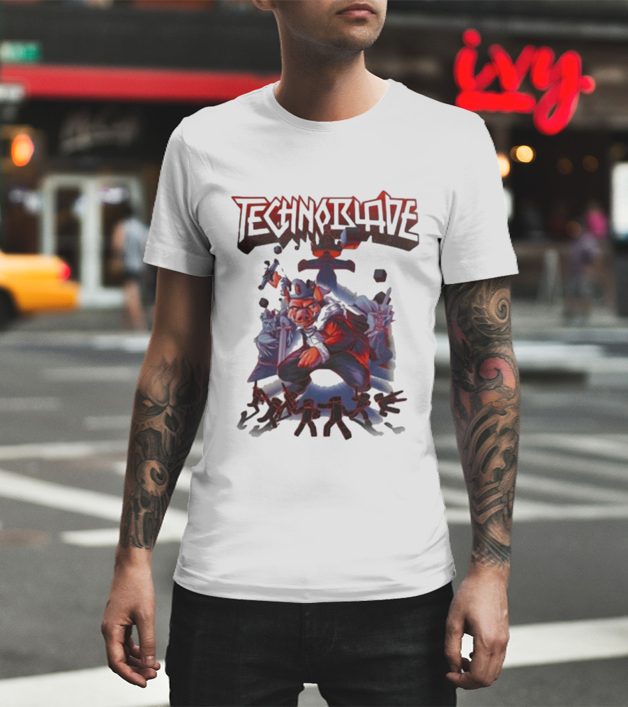 Technoblade Warrior Pig With Sword And Crown T-Shirt