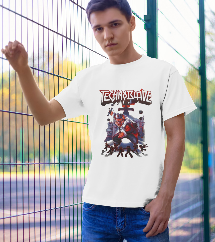 Technoblade Warrior Pig With Sword And Crown T-Shirt