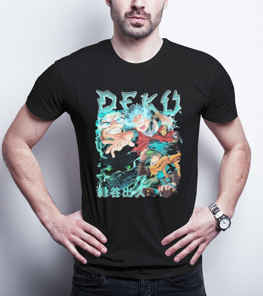 DEKU Midoriya Izuku My Hero Academia Anime Characters Electric Aura Battle Scene T-Shirt