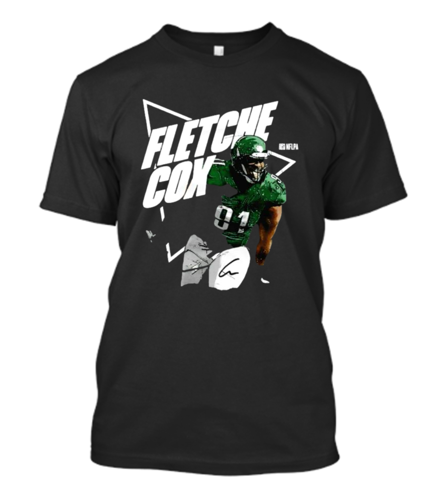 NFLPA Fletcher Cox 91 Nick Sirianni Signature T-Shirt