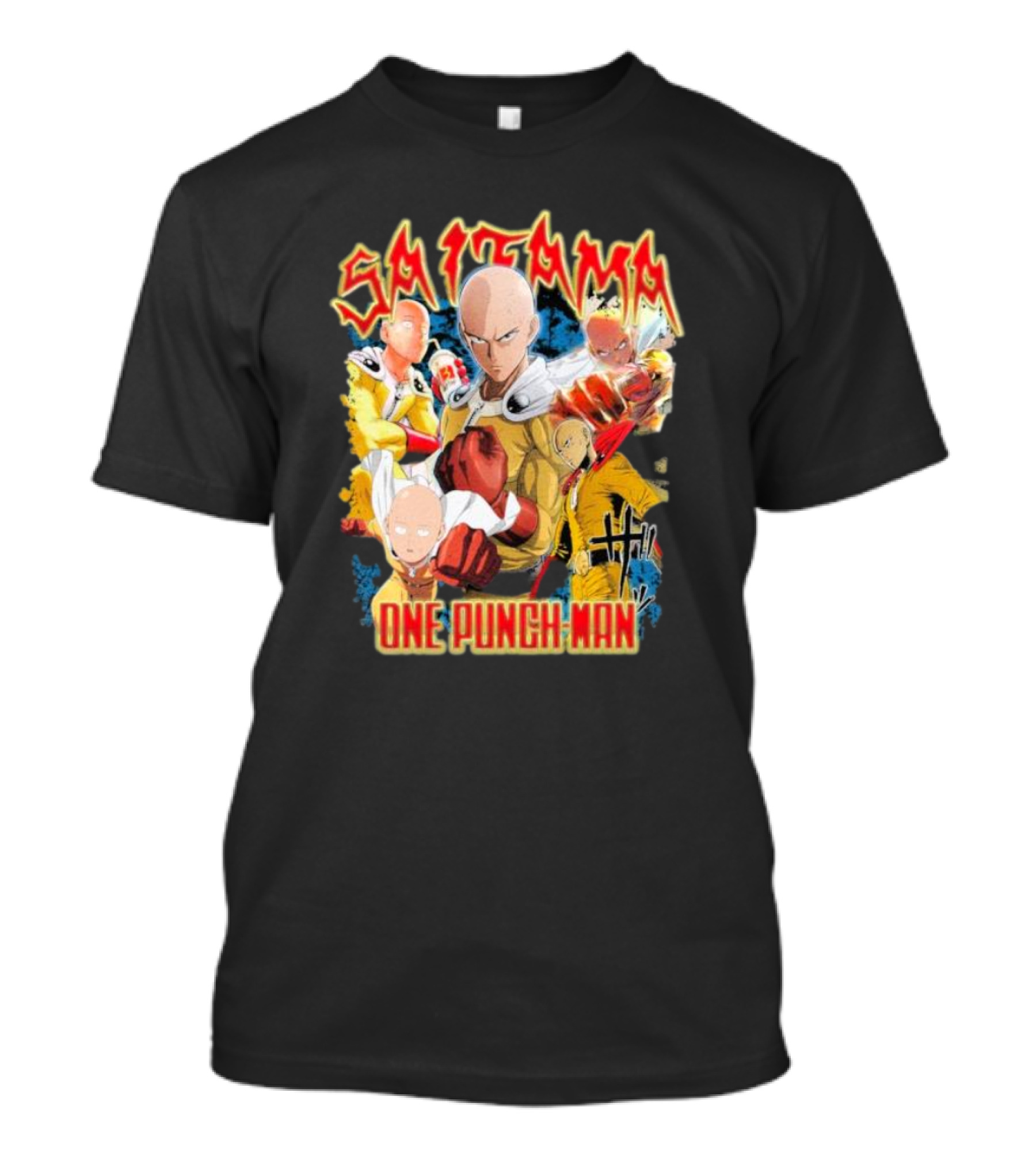 Saitama One Punch Man Anime Character Collage T-Shirt