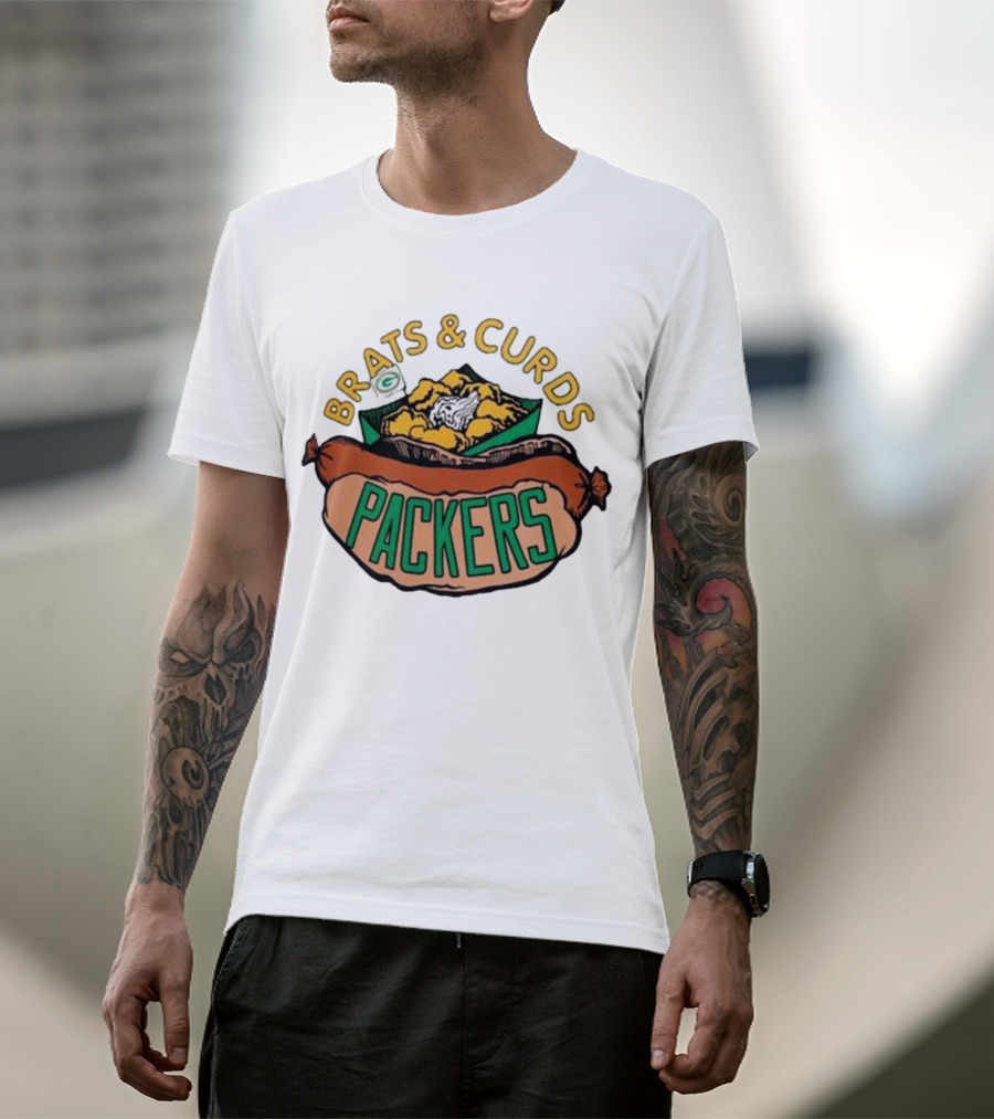 Brats And Curds Packers Sausage And Cheese T-Shirt