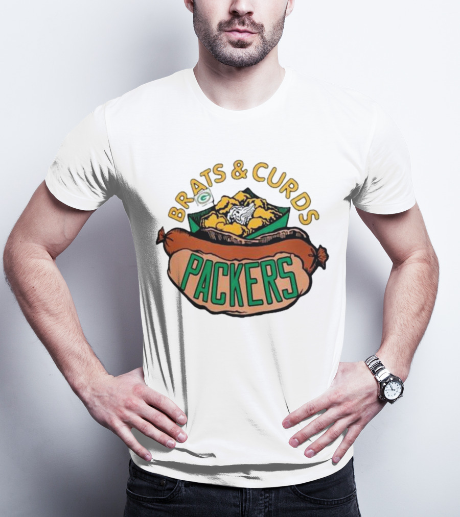Brats And Curds Packers Sausage And Cheese T-Shirt