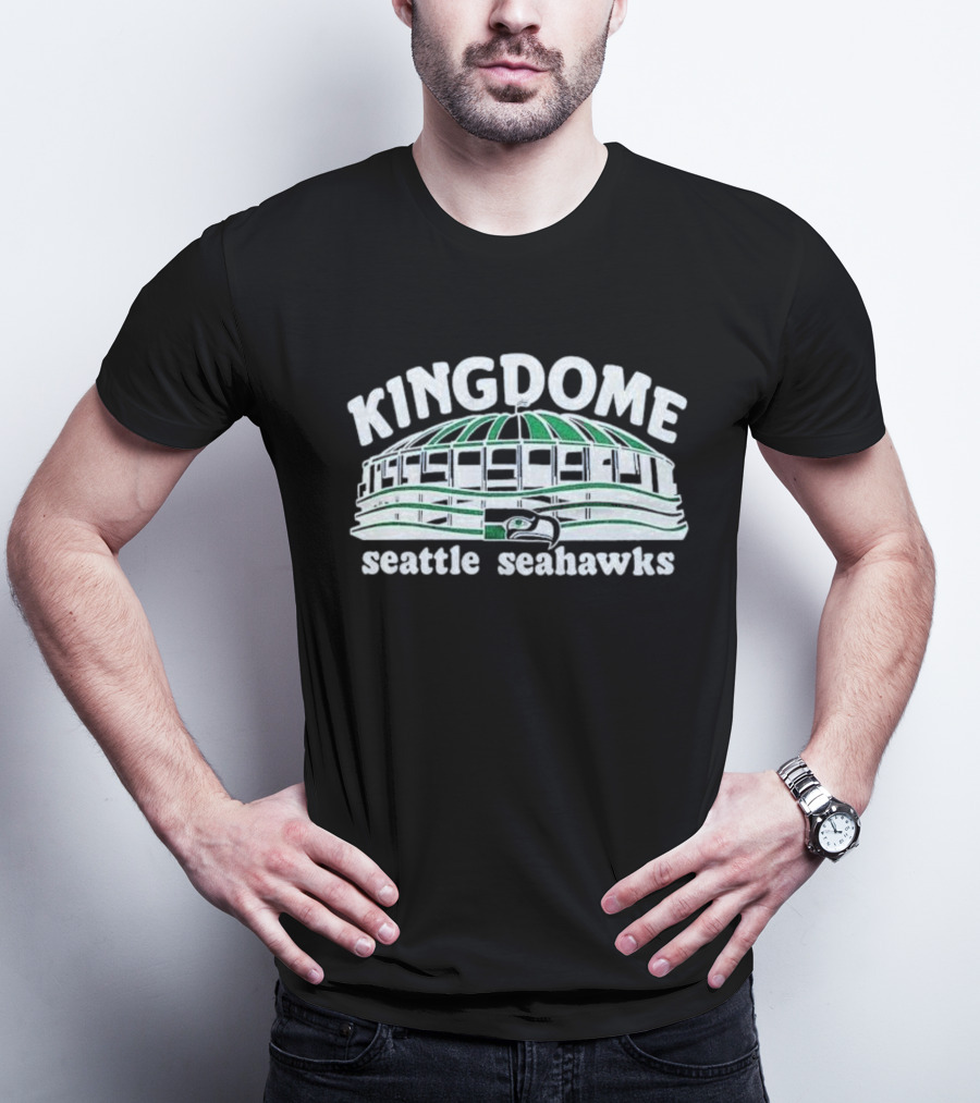 Seattle Seahawks Kingdome Stadium Green And White T-Shirt