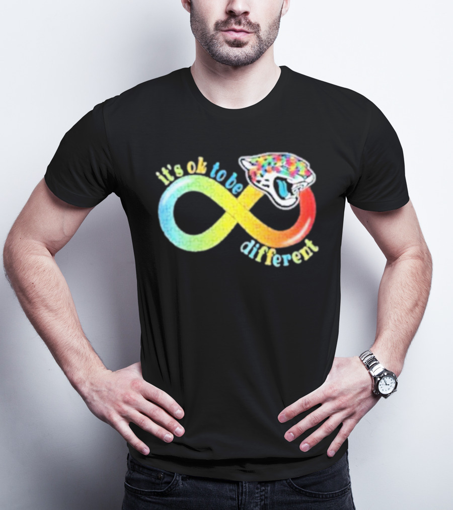 Jacksonville Jaguars It’s Ok To Be Different Autism Infinity T-Shirt