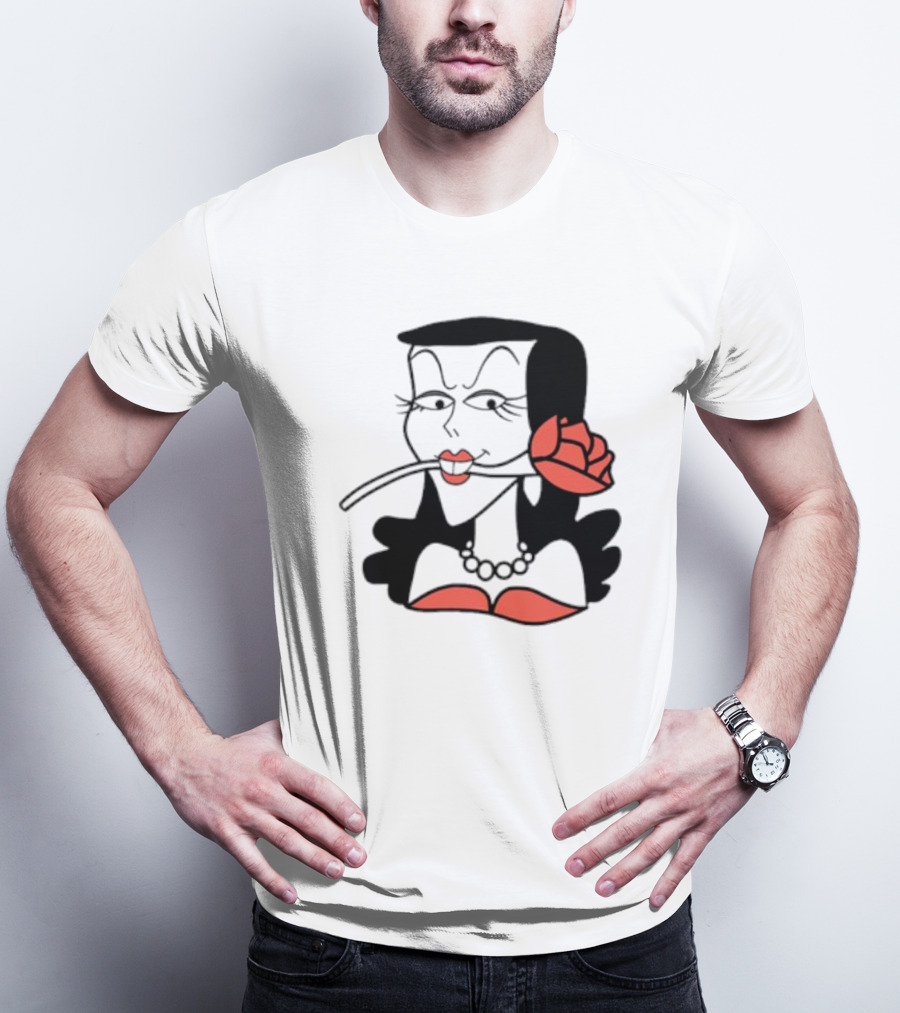 Kurt Cobain Natasha Fatale Iconic Cartoon Fusion ретро Шик меховый шарф розы T-Shirt