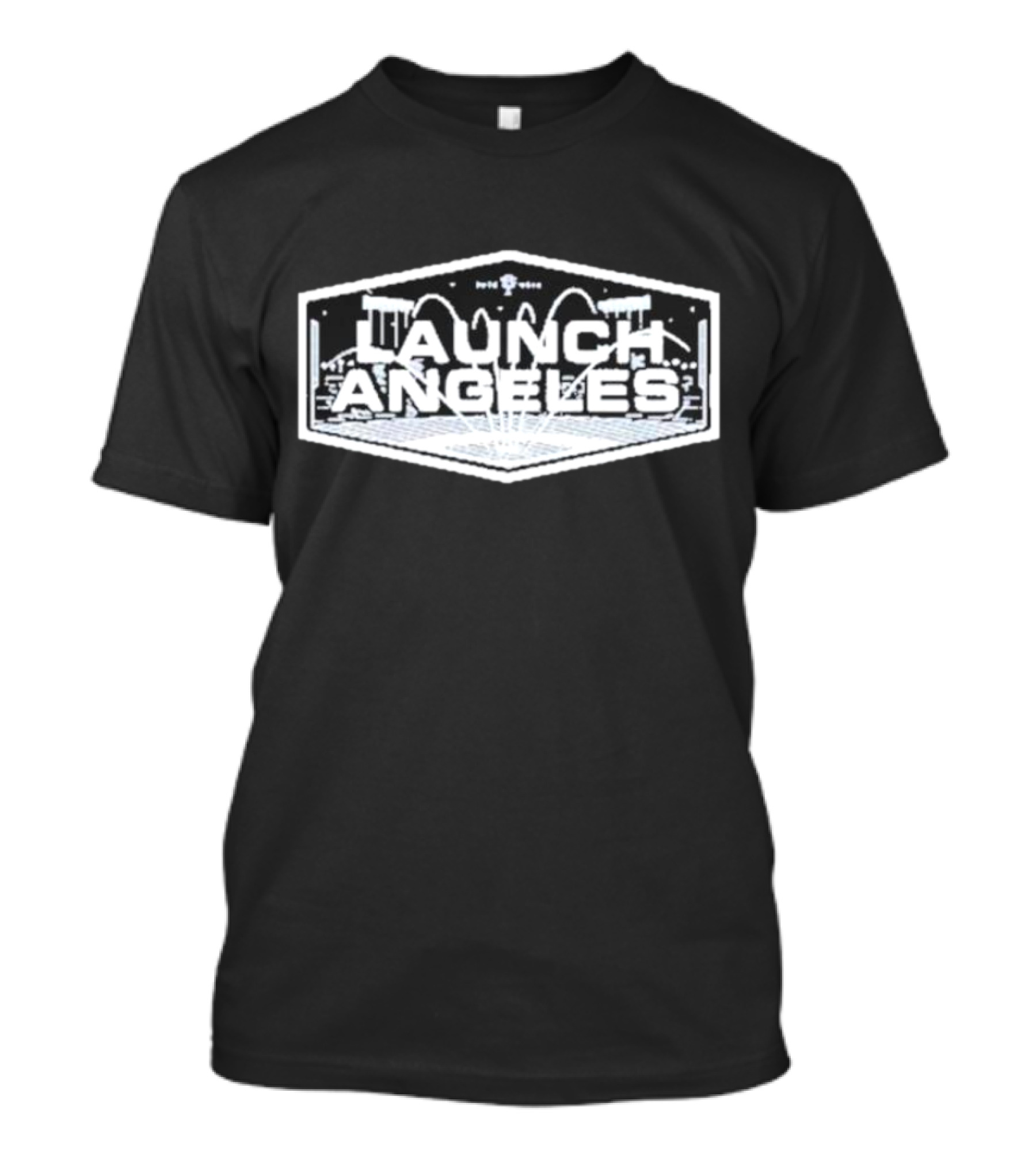 Launch Angeles Cityscape Space Theme Crewneck T-Shirt
