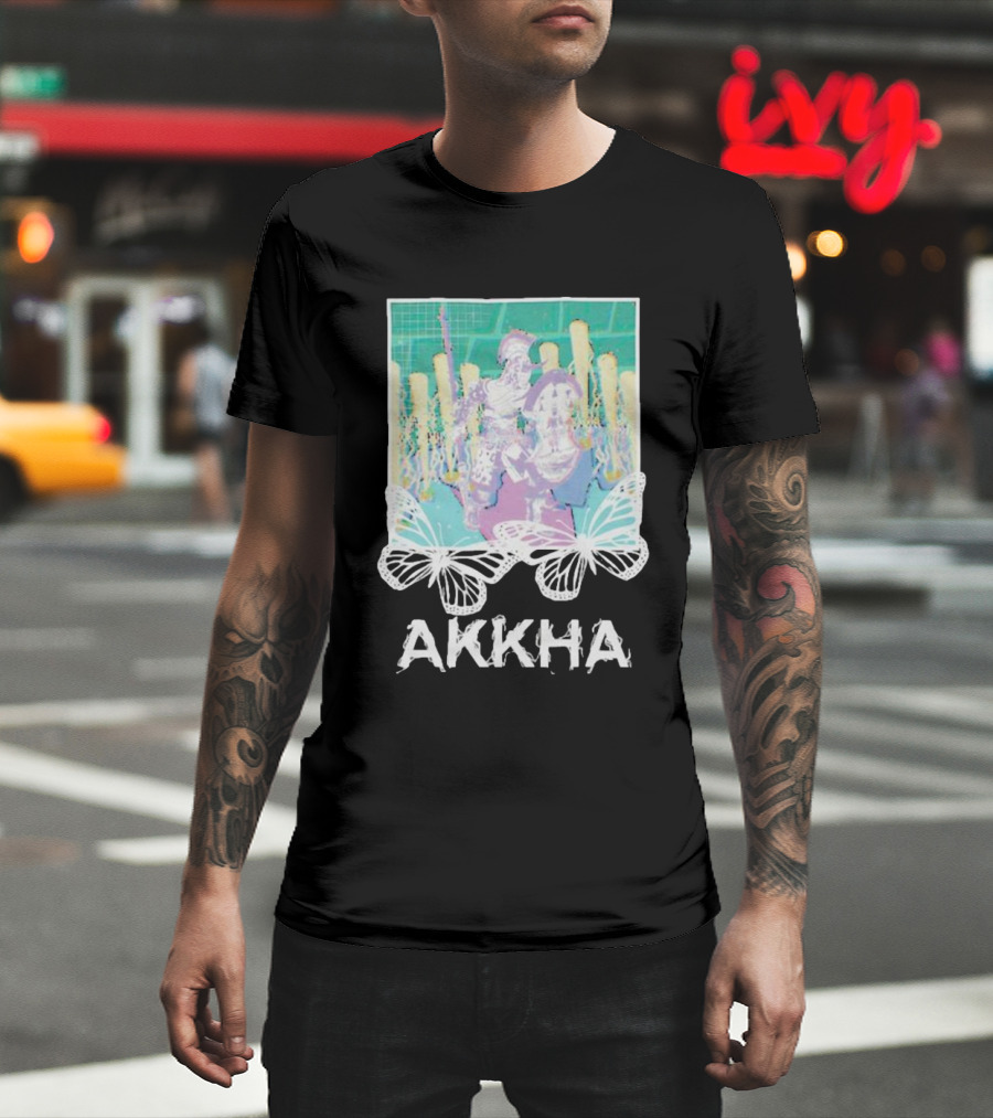 Akkha Warrior With Butterflies And Spartan T-Shirt