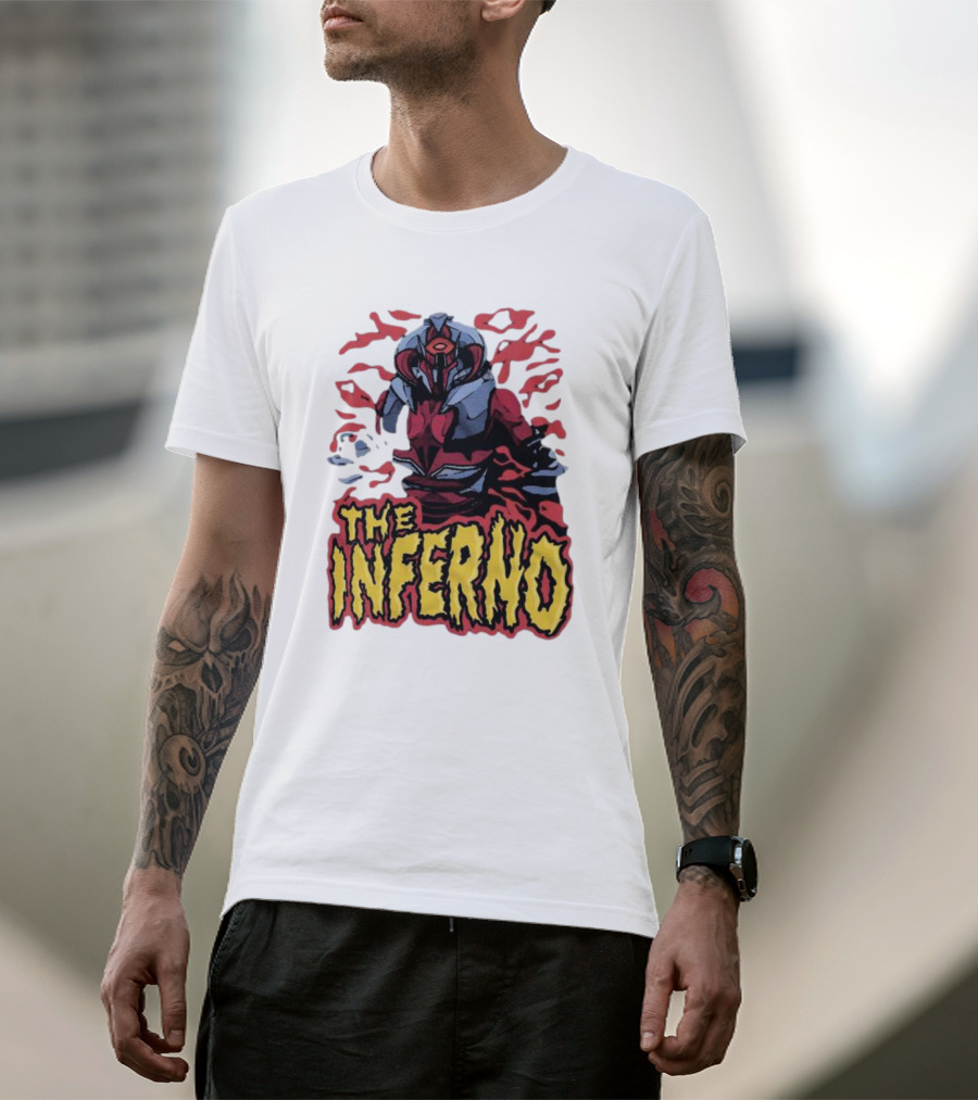 Zuk The Inferno Warrior With Fiery Background T-Shirt