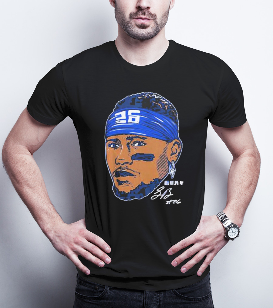 Saquon Barkley 26 NFLPA Swag Head Signature T-Shirt