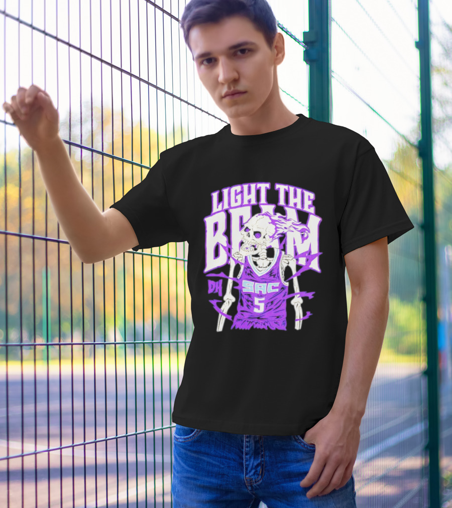 Light The Beam Skeleton SAC 5 Kings Drip Heads T-Shirt