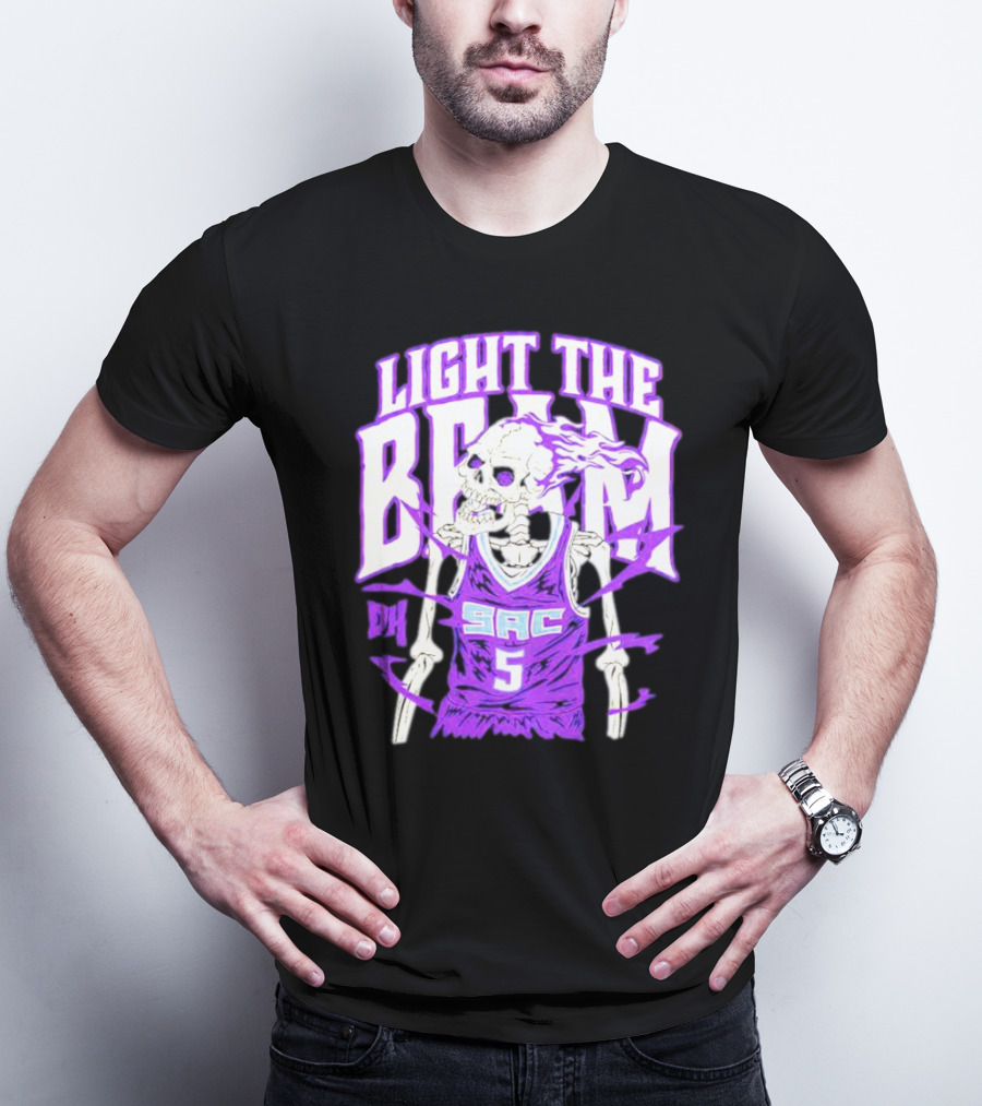 Light The Beam Skeleton SAC 5 Kings Drip Heads T-Shirt