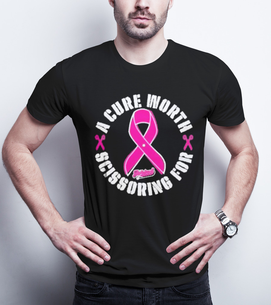 A Cure Worth Scissoring For Pink T-Shirt