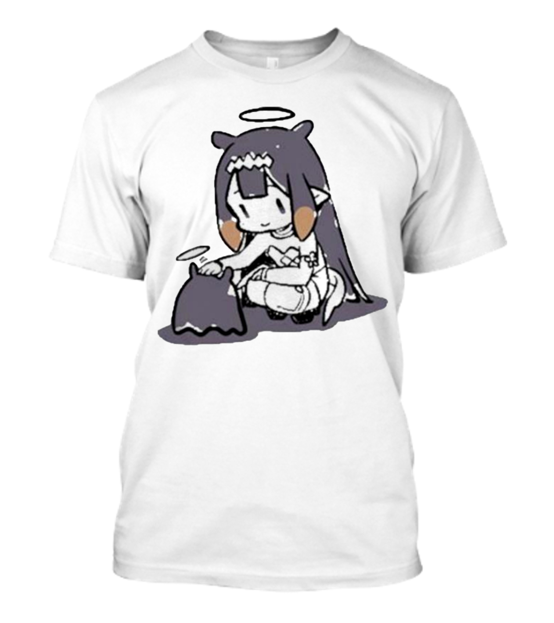 Hololive Ninomae Inanis Tako Fan Art Cute Anime Character Interaction T-Shirt