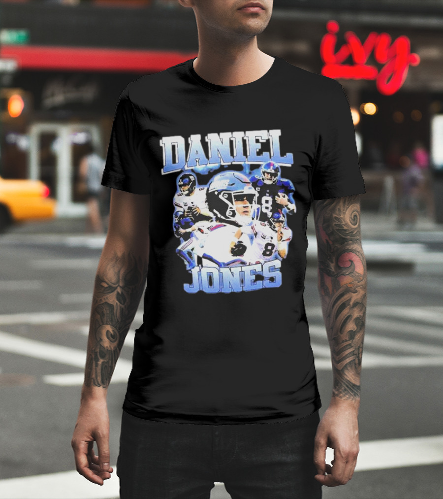 Daniel Jones Ny Giants Football Quarterback Montage T-Shirt