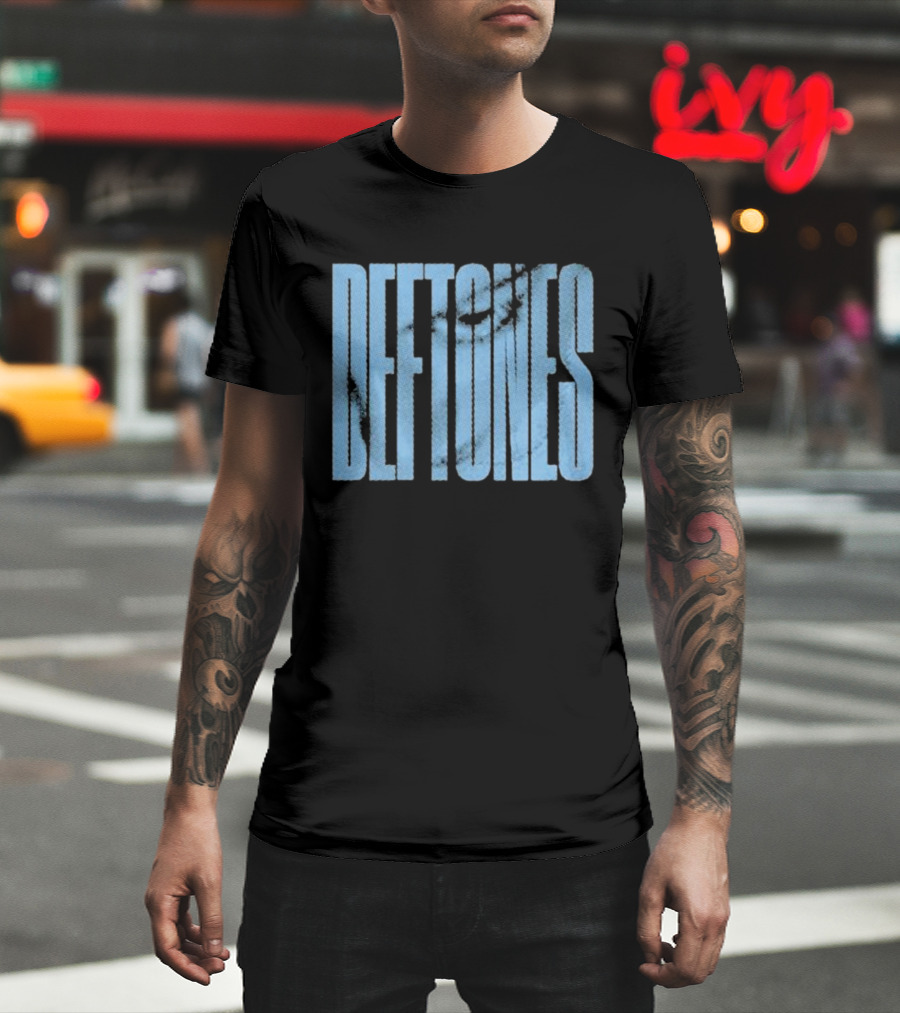 Deftones Around The Fur Blue Halftone Text T-Shirt