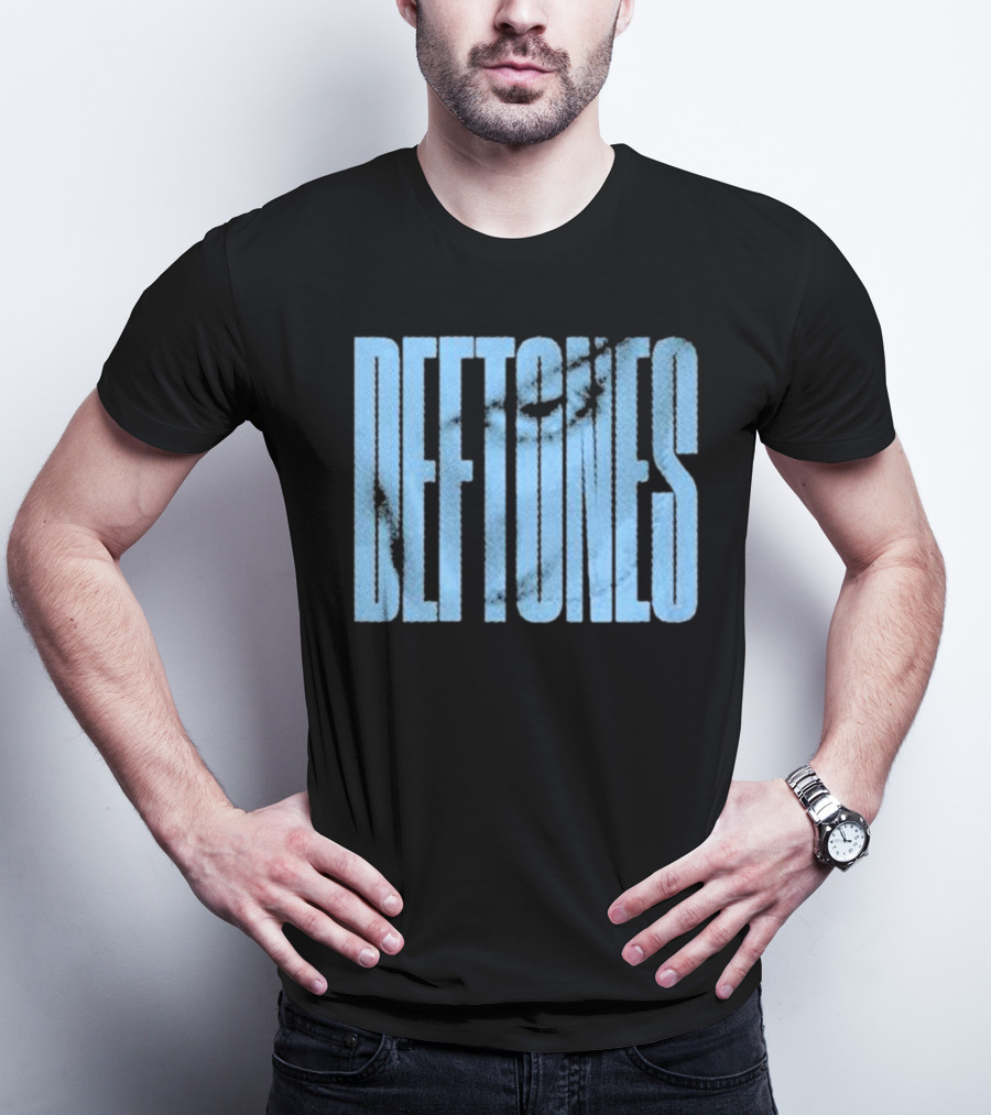 Deftones Around The Fur Blue Halftone Text T-Shirt