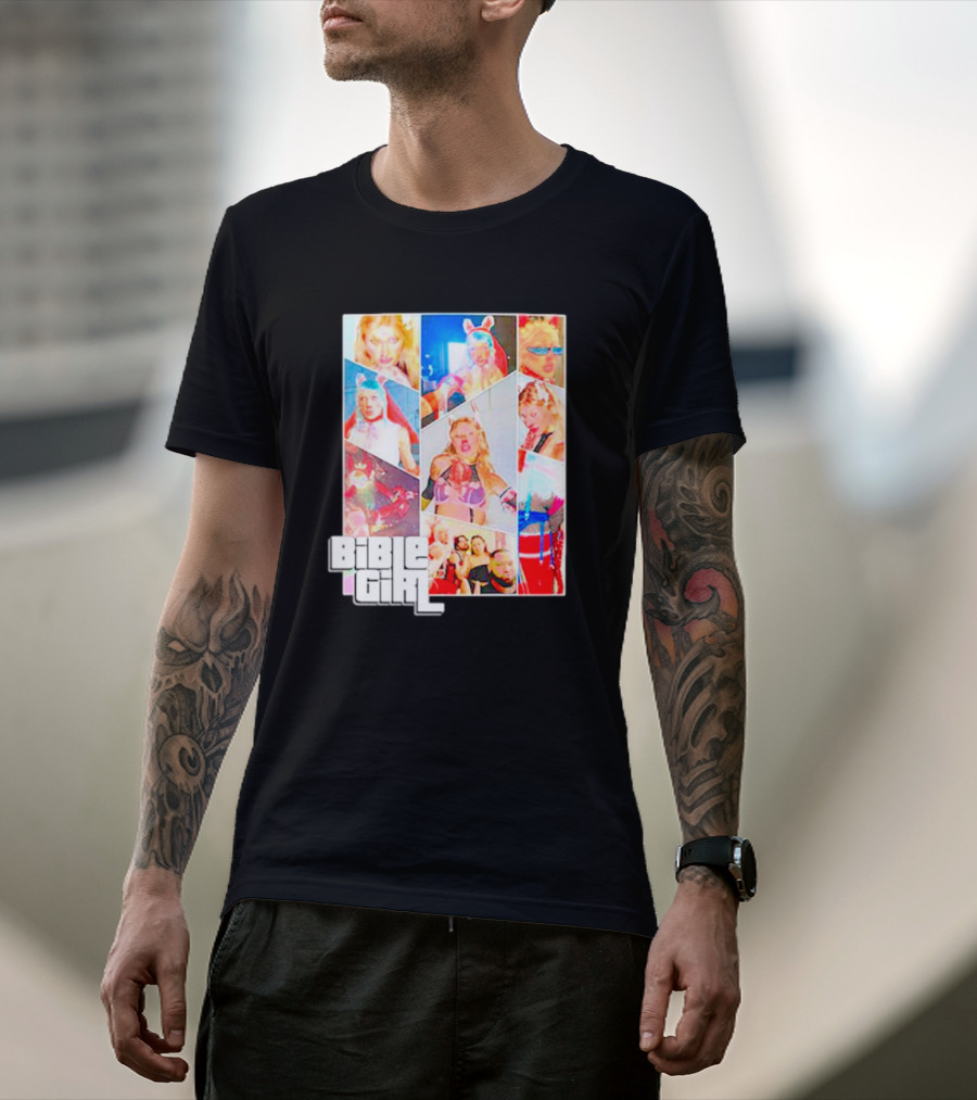 BibleGirl Collage Vibrant Colors Liberty City T-Shirt