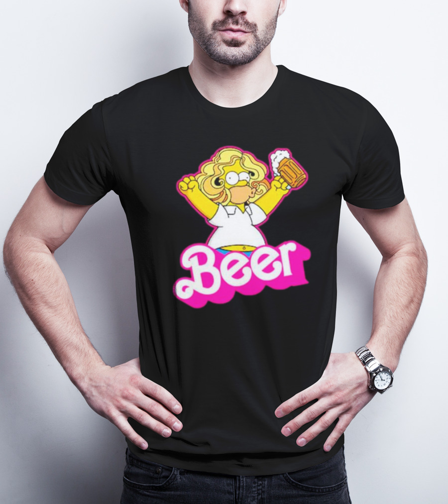 Beerbie Homer Simpson Beer Barbie T-Shirt