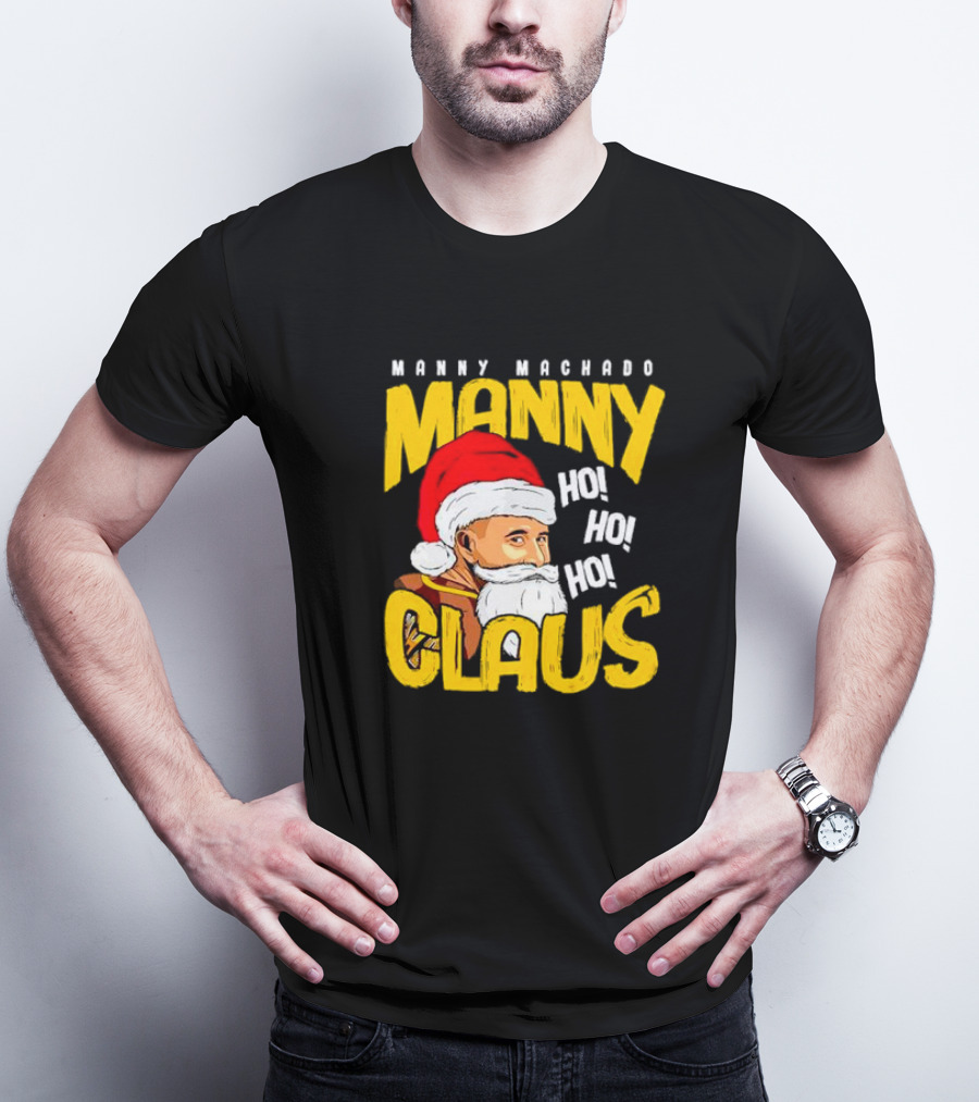 Manny Machado Manny Claus Santa Hat Ho Ho Ho T-Shirt