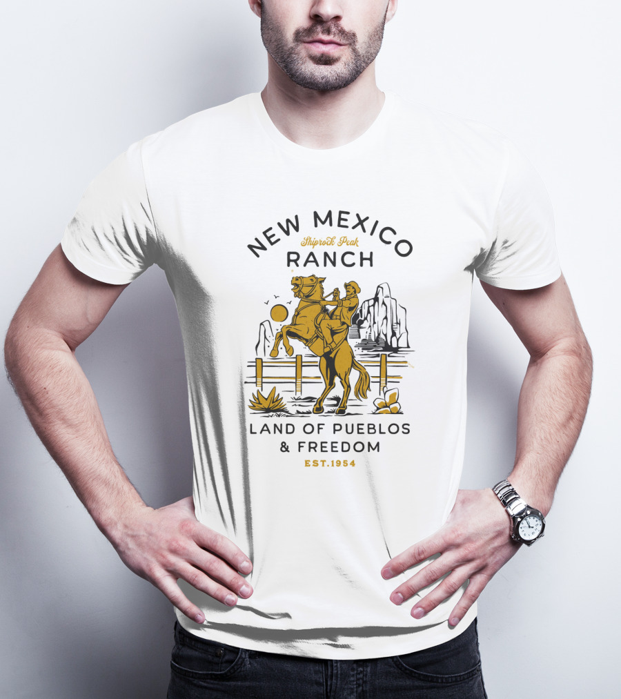 New Mexico Ranch Shiprock Peak Land Of Pueblos And Freedom Est. 1954 T-Shirt
