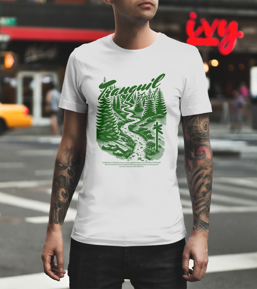 Tranquil Trail Scenic Forest Pathway Journey T-Shirt