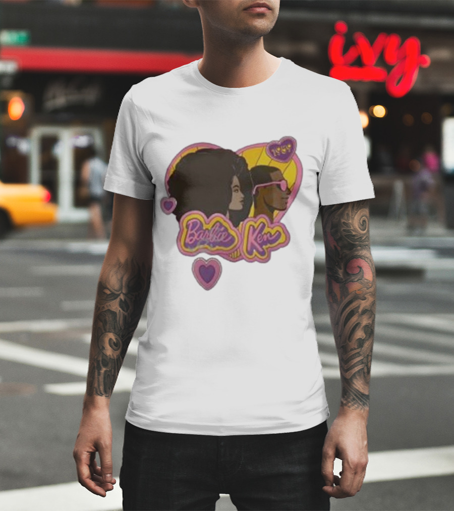 Barbie Ken 1959 New Movie Retro Heart Icons T-Shirt