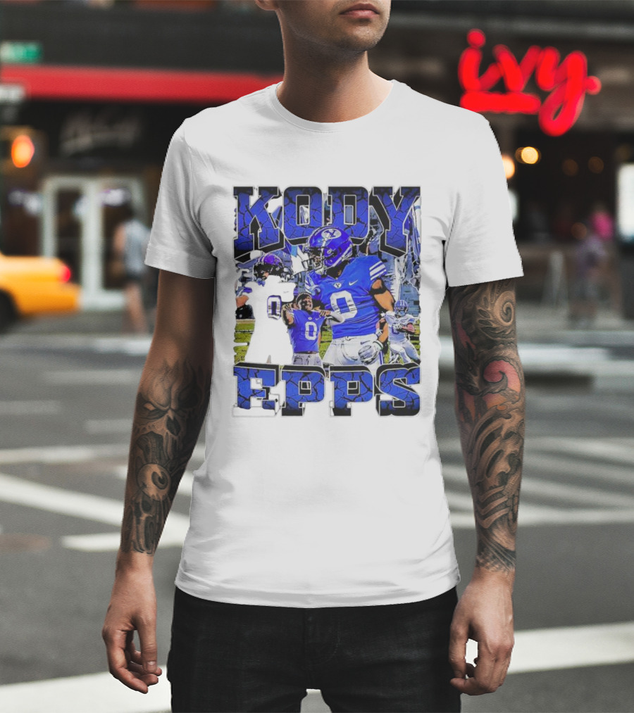 Kody Epps BYU Cougars Football Player Blue Uniform T-Shirt