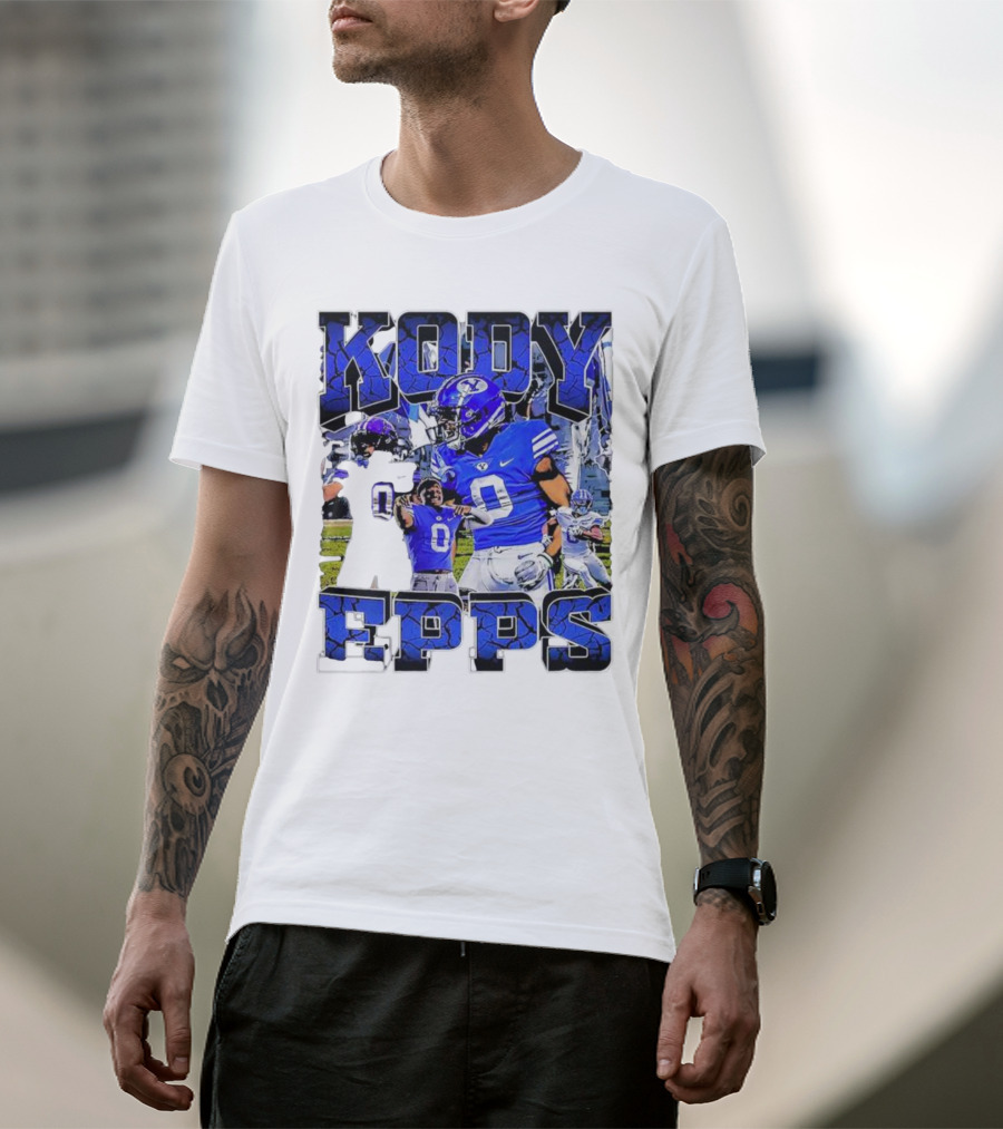 Kody Epps BYU Cougars Football Player Blue Uniform T-Shirt