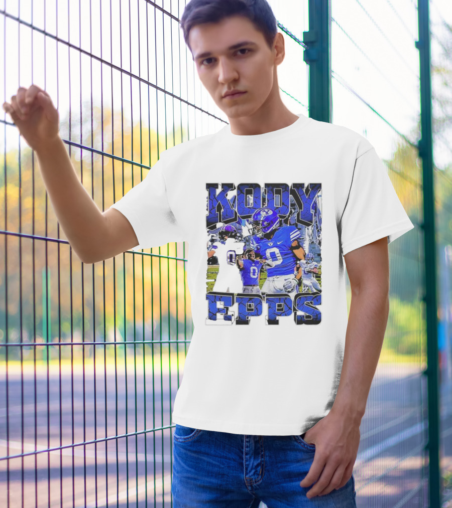 Kody Epps BYU Cougars Football Player Blue Uniform T-Shirt