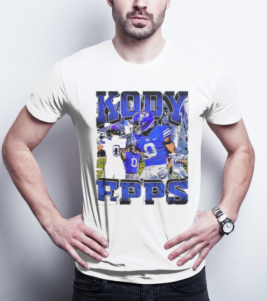 Kody Epps BYU Cougars Football Player Blue Uniform T-Shirt